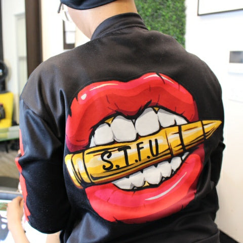 STFU Classic Logo Unisex Bomber Jacket - Black – STFU Designs