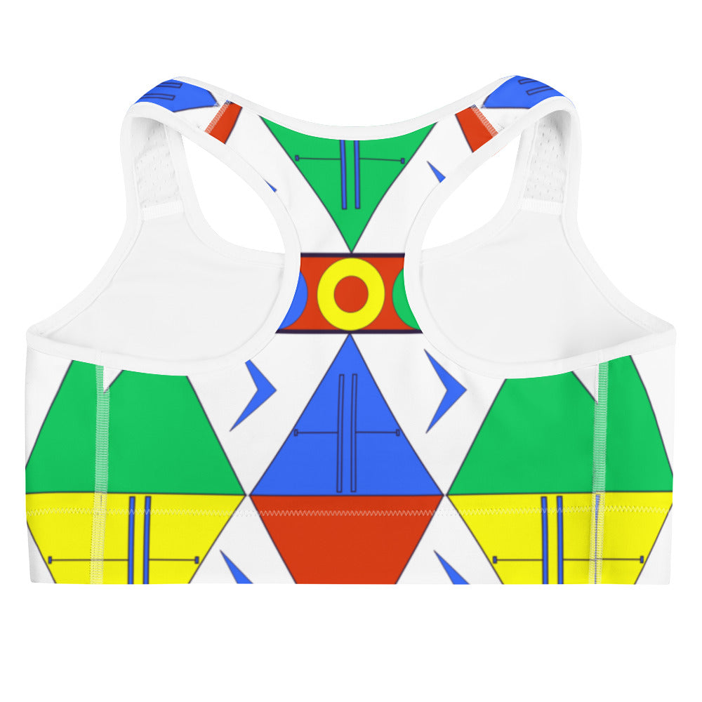 African Tribal Print Sports bra - South Africa/White – STFU Designs